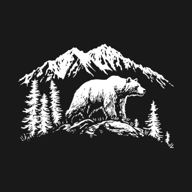Grizzly Forest Wildlife Mountain - Grizzly Bear Nature - T-Shirt ...