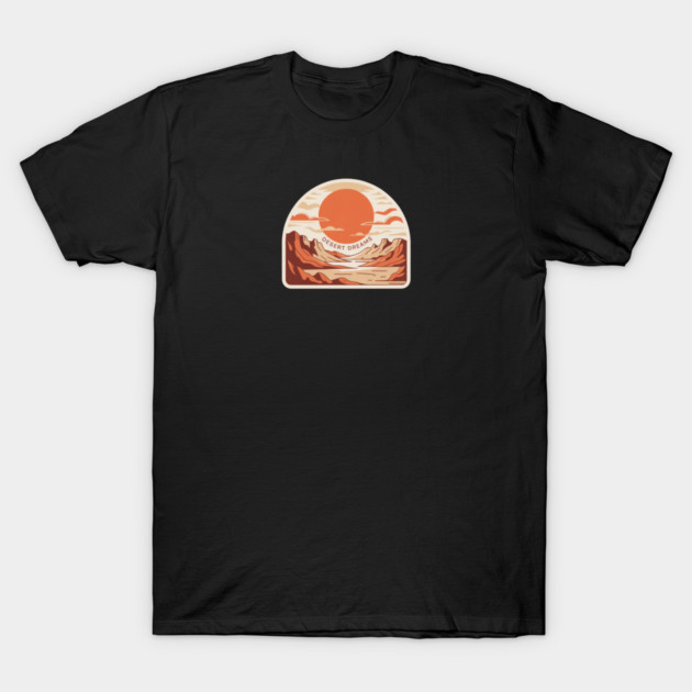Desert Dreams Golden Hour Retro Landscape - Retro - T-Shirt | TeePublic