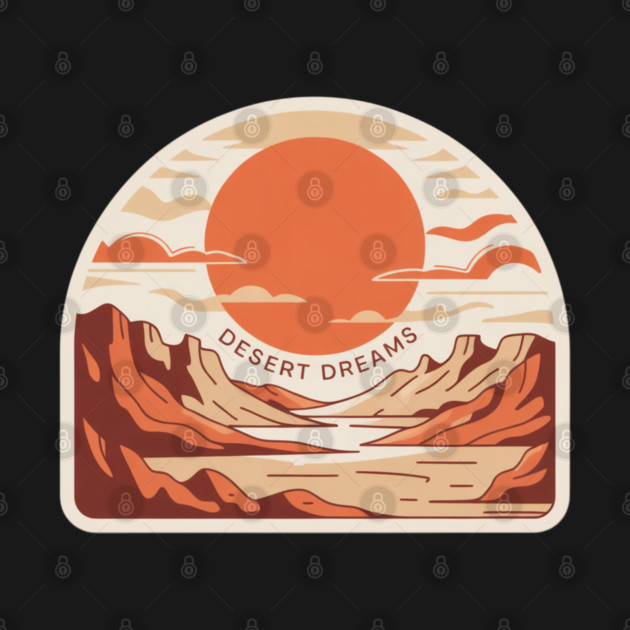 Desert Dreams Golden Hour Retro Landscape - Retro - T-Shirt | TeePublic