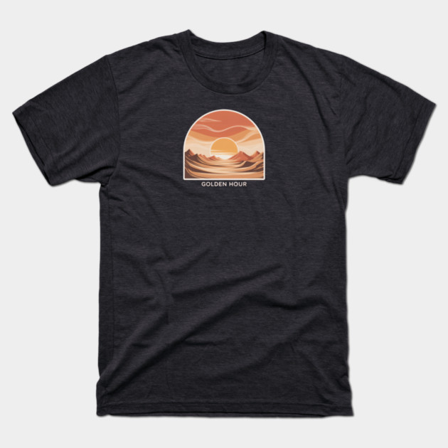 Golden Hour Desert Landscape Retro Sunset - Retro - T-Shirt | TeePublic