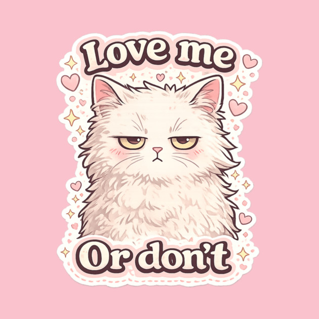 Love Me / Or Don’t – Unimpressed Cat Valentine Design - Grumpy Cat - T ...
