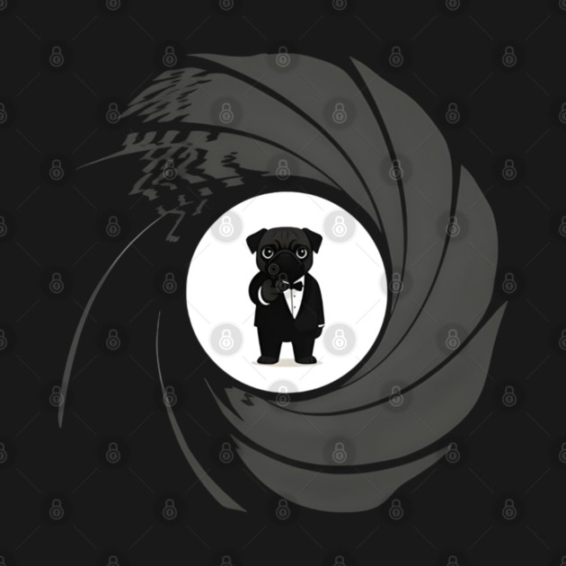 Secret Agent Pug - Spy Dog in Tuxedo - Pug - T-Shirt | TeePublic