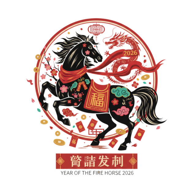 2026 Fire Horse Chinese New Year - Chinese New Year - Long Sleeve T ...