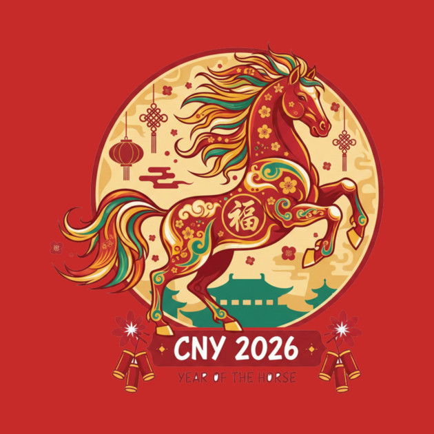 Lucky Horse CNY 2026 - Chinese New Year - T-Shirt | TeePublic