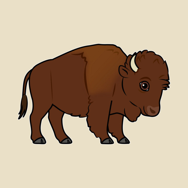 bison drawing cute