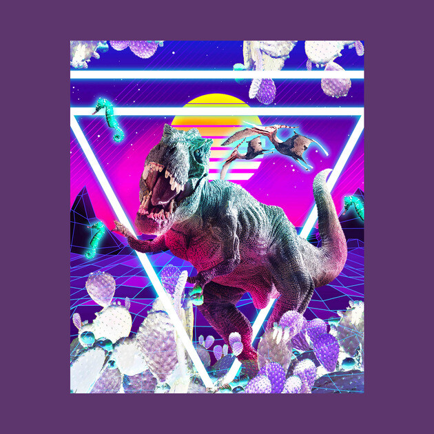 Dinosaur Rave Raving T-Rex - T Rex - T-Shirt | TeePublic